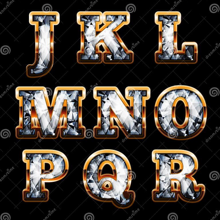 Diamond and Gold Characters Set Stock Vector - Illustration of diamond ...