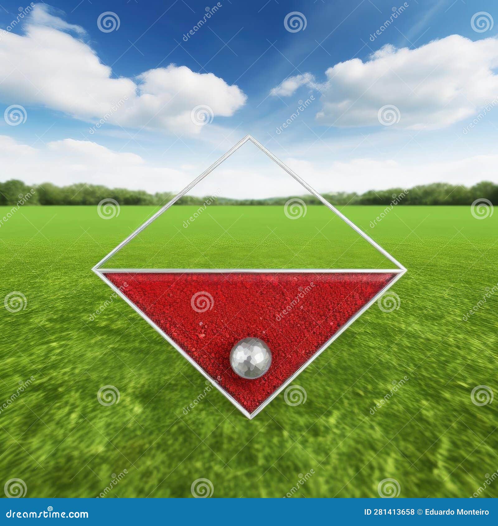 Diamond on a Green Field Background Stock Illustration - Illustration ...
