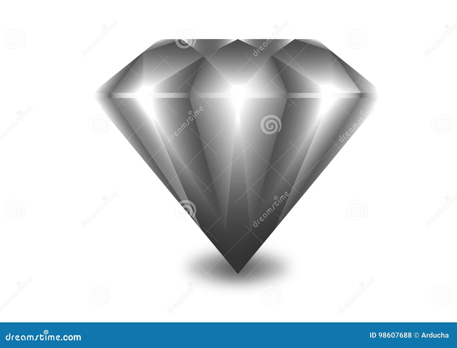 Diamond stock vector. Illustration of draw, luxury, white - 98607688