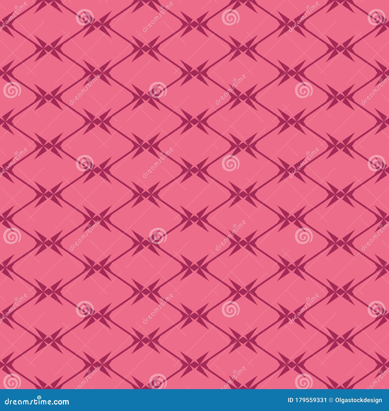 Diamond Grid Seamless Pattern. Vector Geometric Texture. Burgundy and ...
