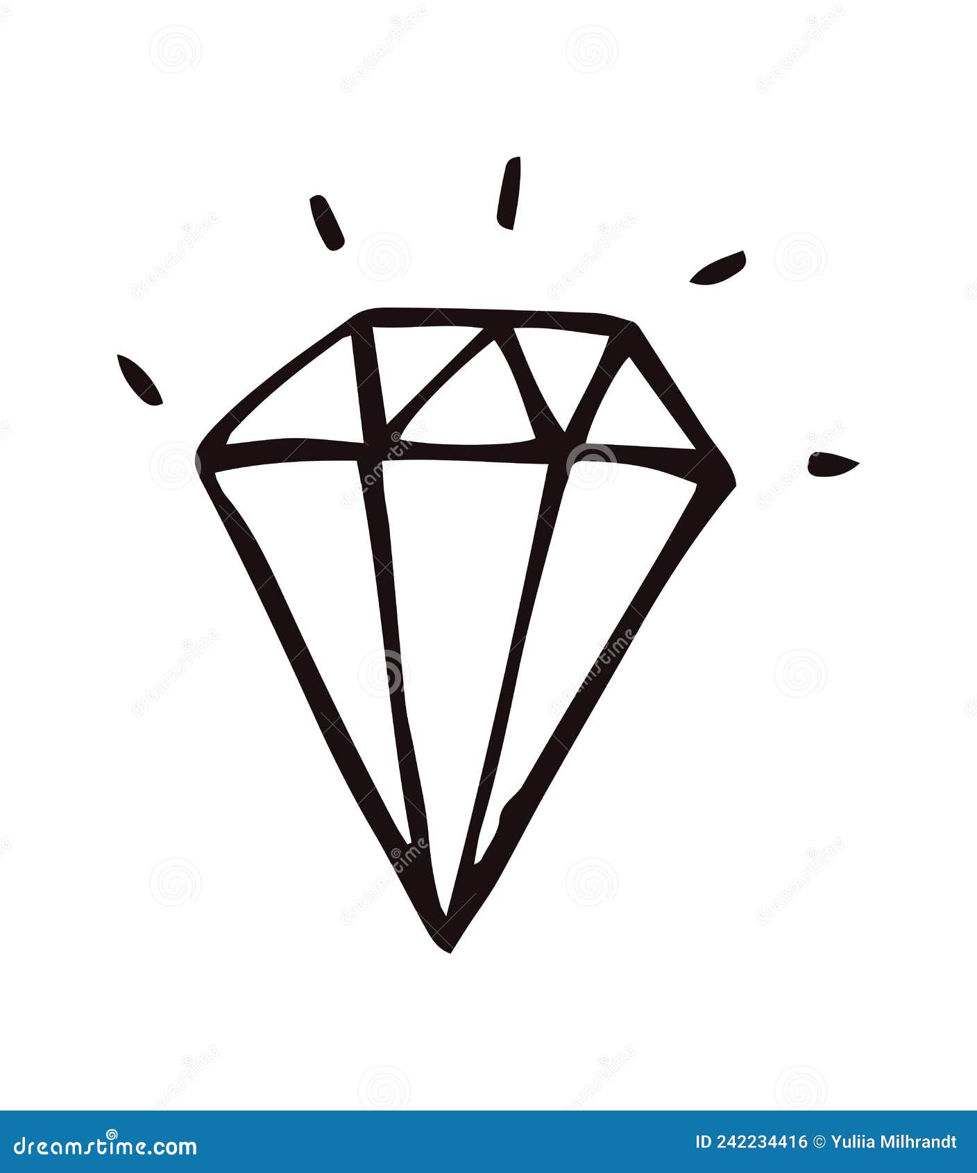 The diamond is hand drawn. stock illustration. Illustration of element ...