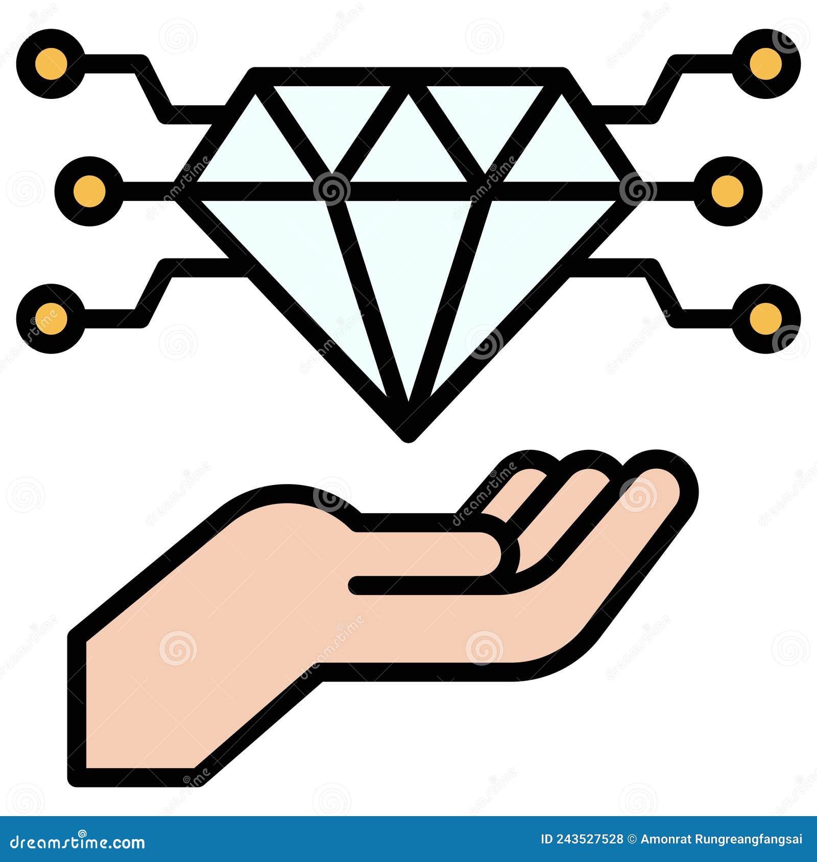 Diamond Hand Icon, Crypto Related Vector Illustration Stock Vector ...