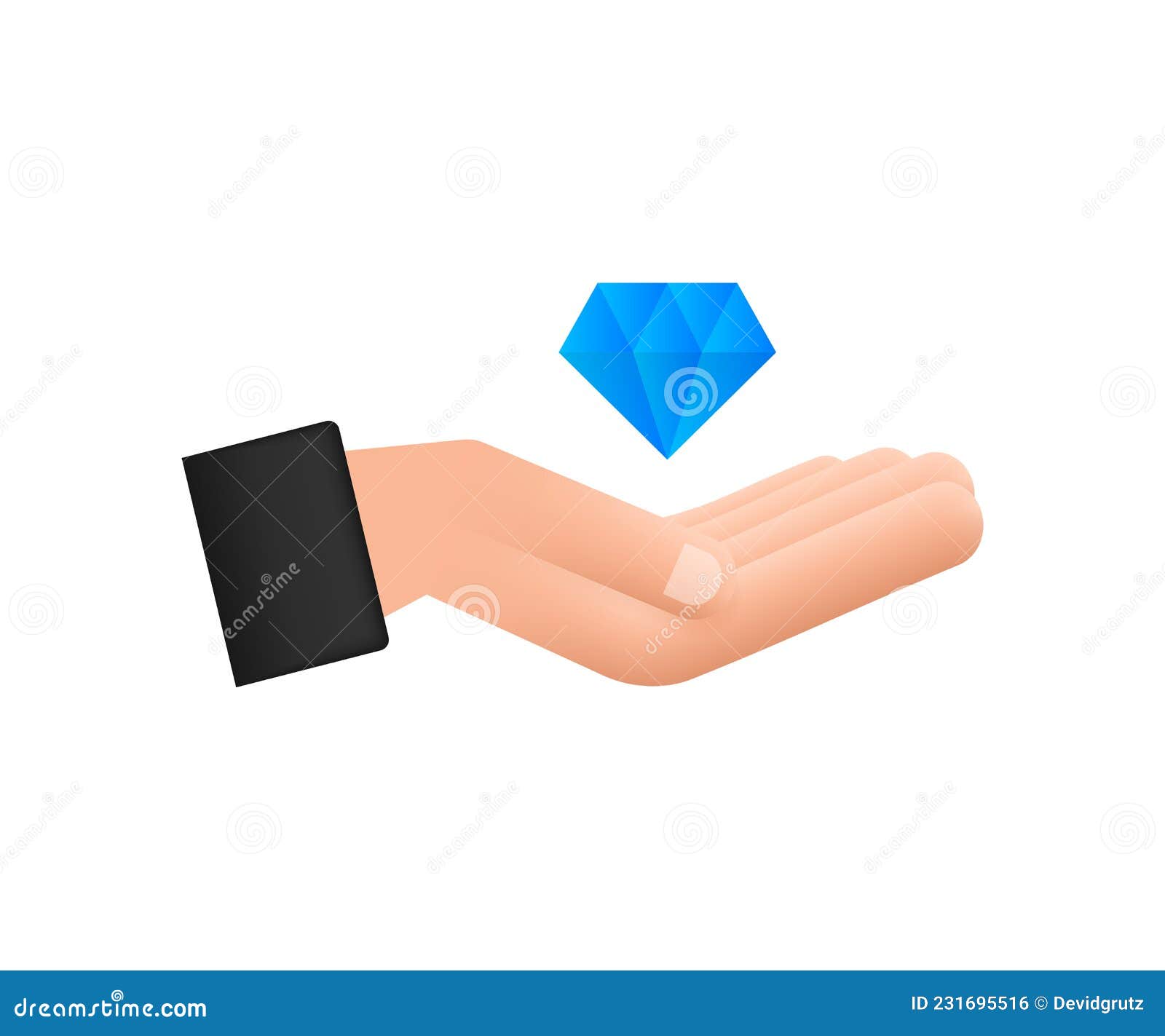 Diamond with Hand Icon Design. Diamond with Hand Icon in Trendy Flat ...