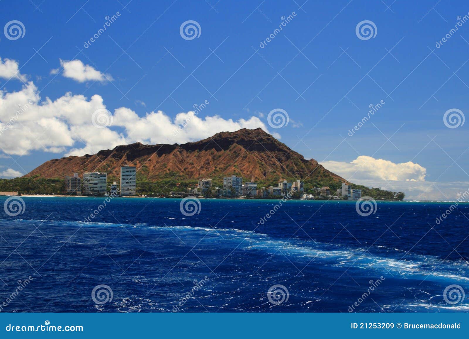 Diamond Head from the Ocean Stock Image - Image of hawaii, waikiki ...