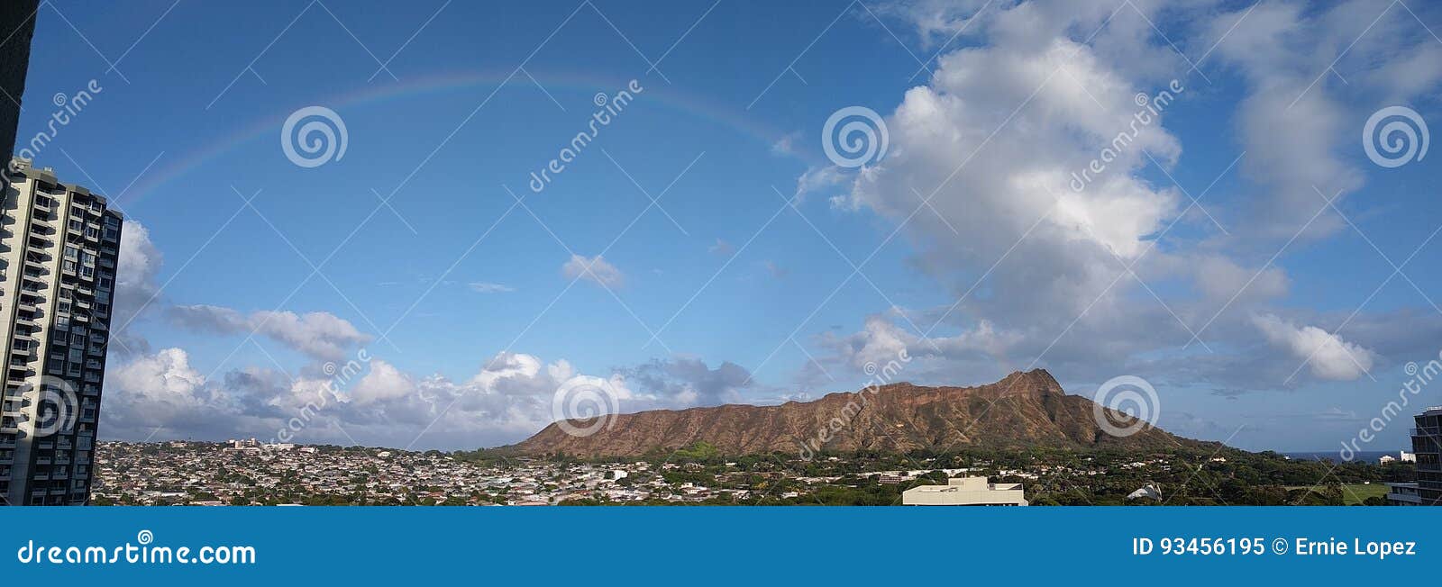 Diamond Head Rainbow stock image. Image of blue, rainbow - 93456195