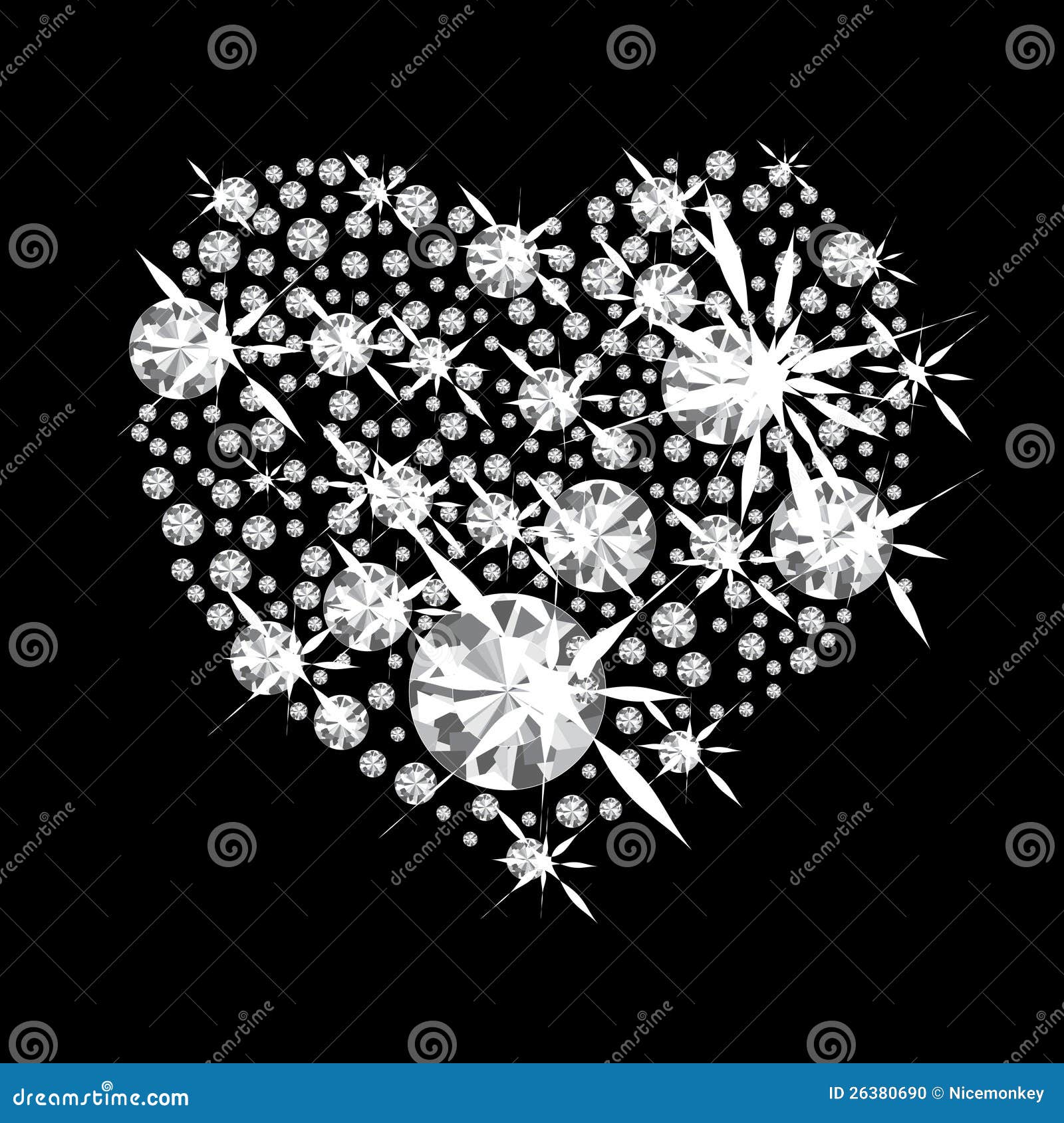 Diamond Heart stock illustration. Illustration of decorative - 26380690