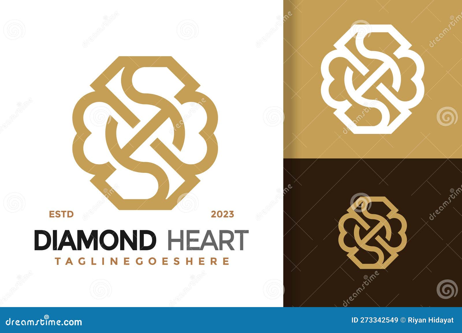 Diamond Heart Logo Vector Icon Illustration Stock Vector - Illustration ...