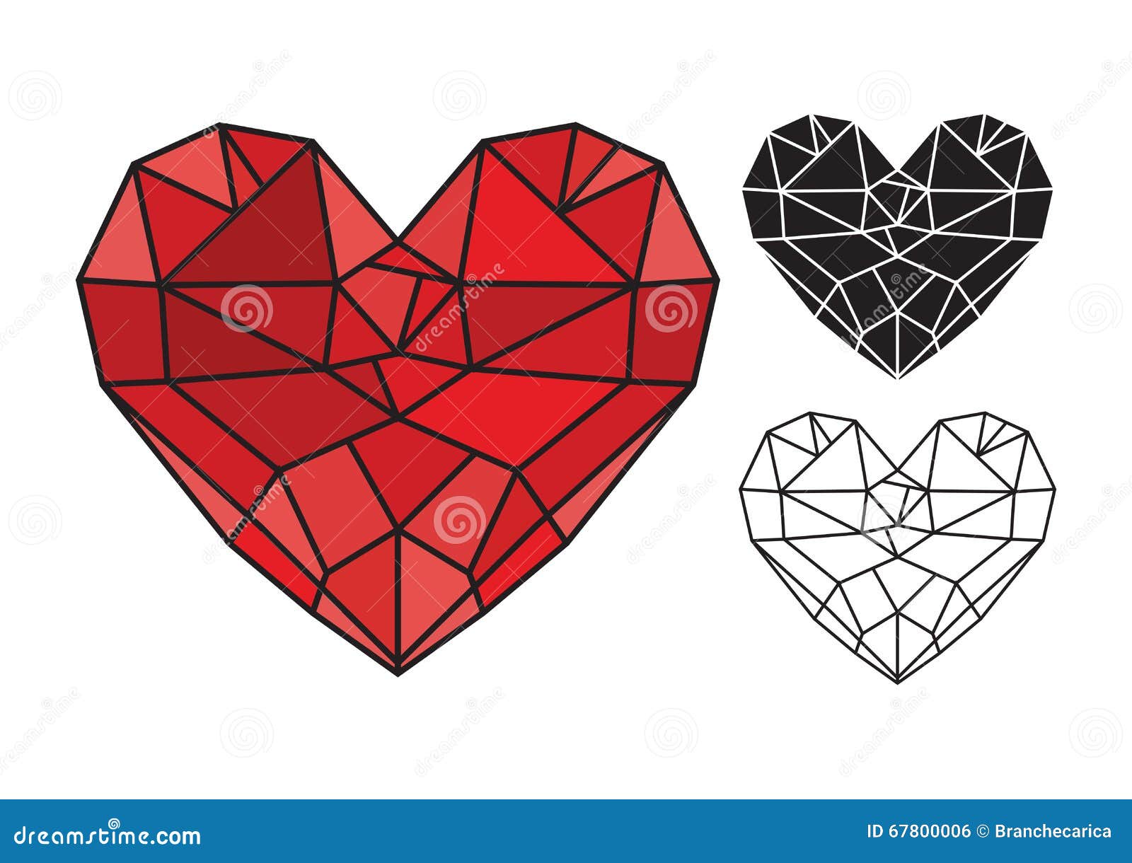 Diamond Heart - Low Poly Heart Stock Illustration - Illustration of ...