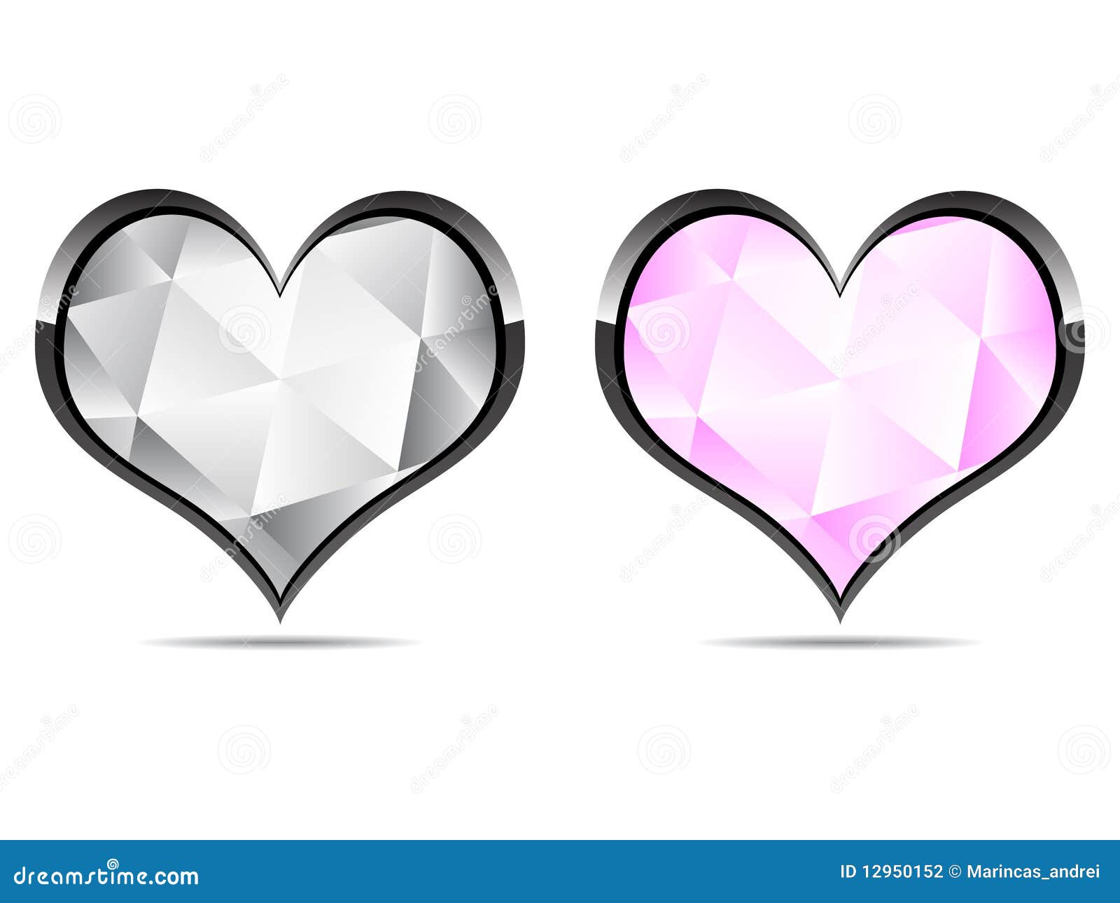 Diamond hearts stock vector. Illustration of diamond - 12950152