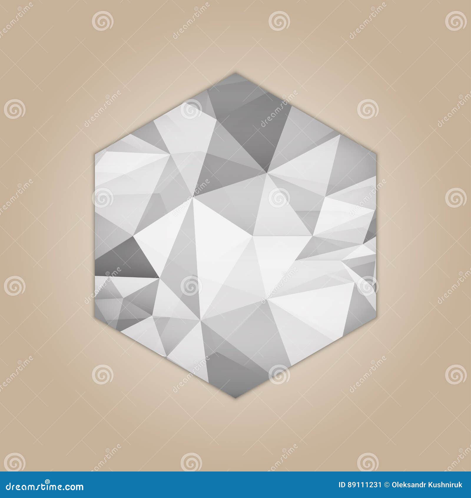 Diamond hexagon shape stock vector. Illustration of stone - 89111231