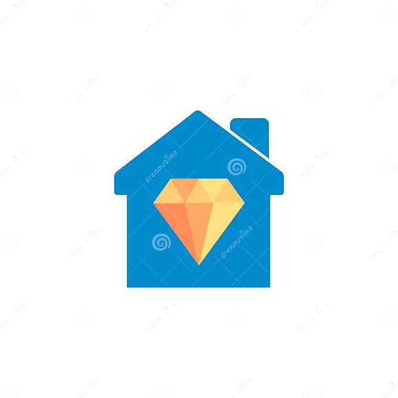 Diamond Home Logo Icon Design Ilustración del Vector - Ilustración de ...