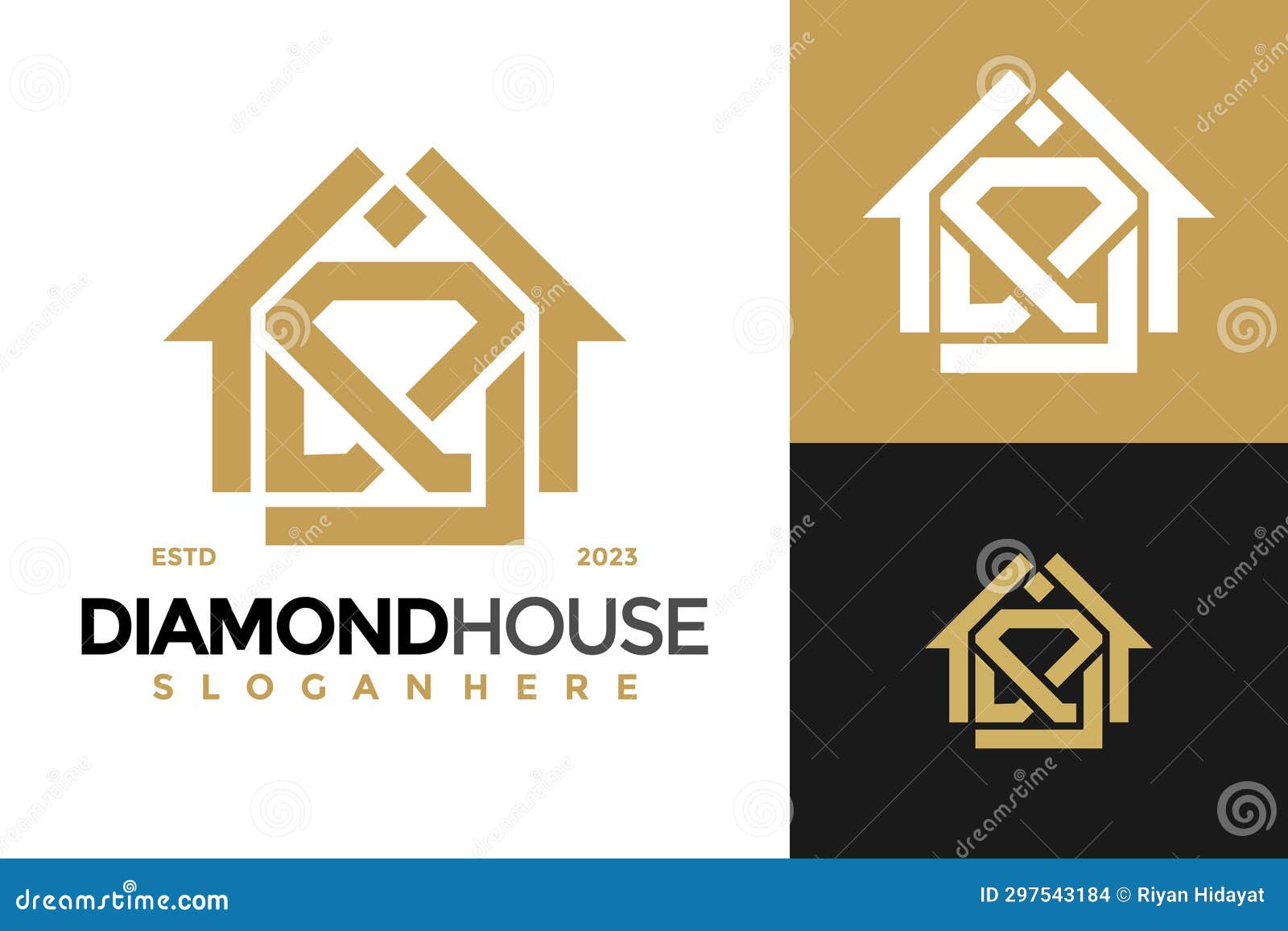 Diamond House Logo Design Vector Symbol Icon Illustration Stock Vector ...