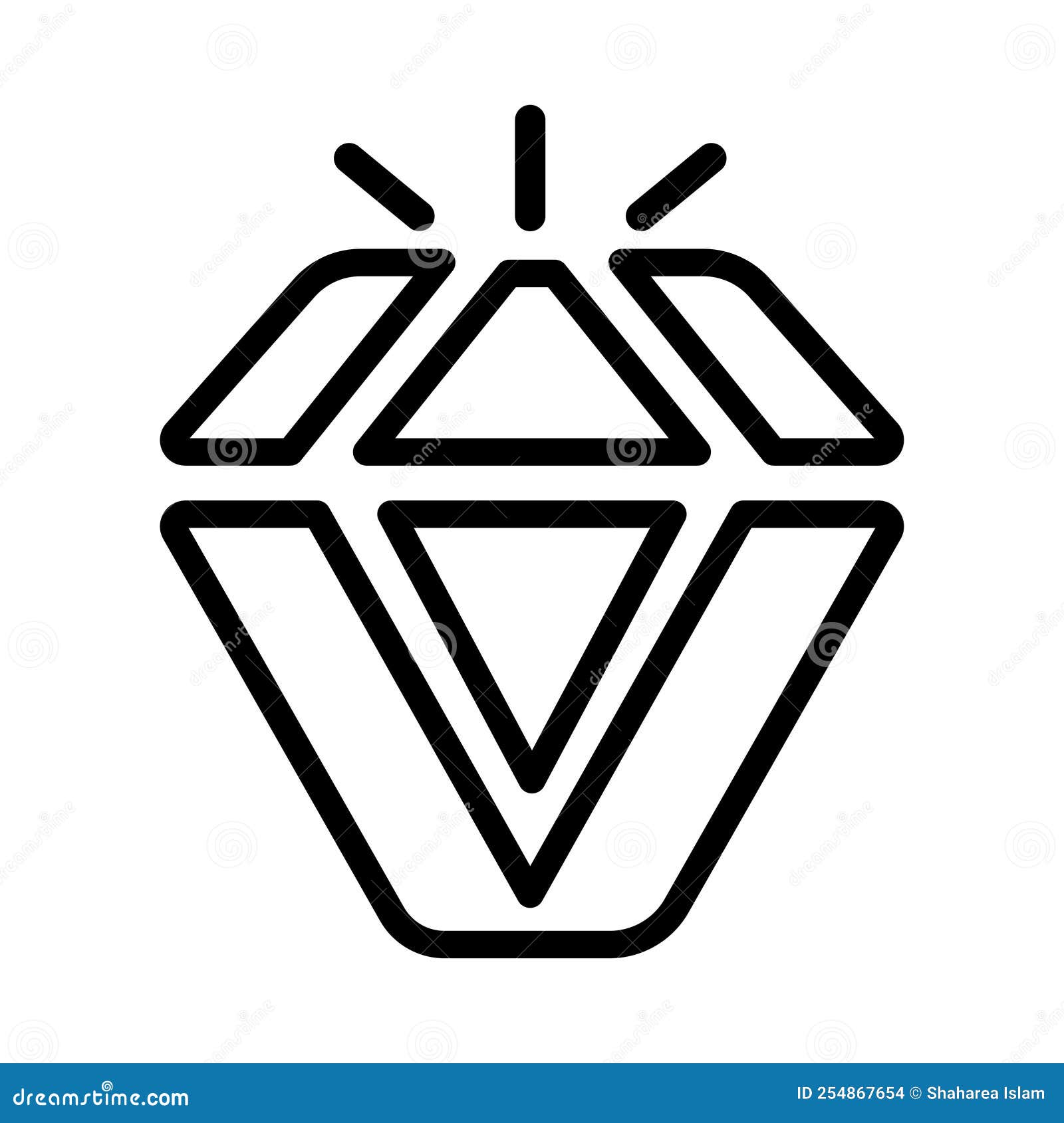 Diamond icon stock vector. Illustration of rich, brilliant - 254867654