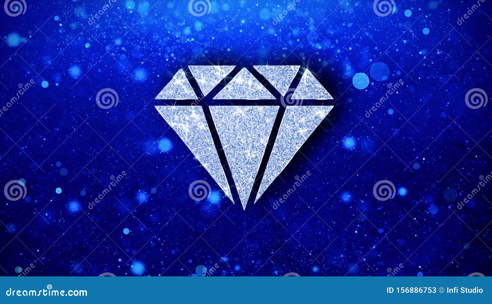 Diamond Icon Blinking Glitter Glowing Shine Particles. Stock Video ...