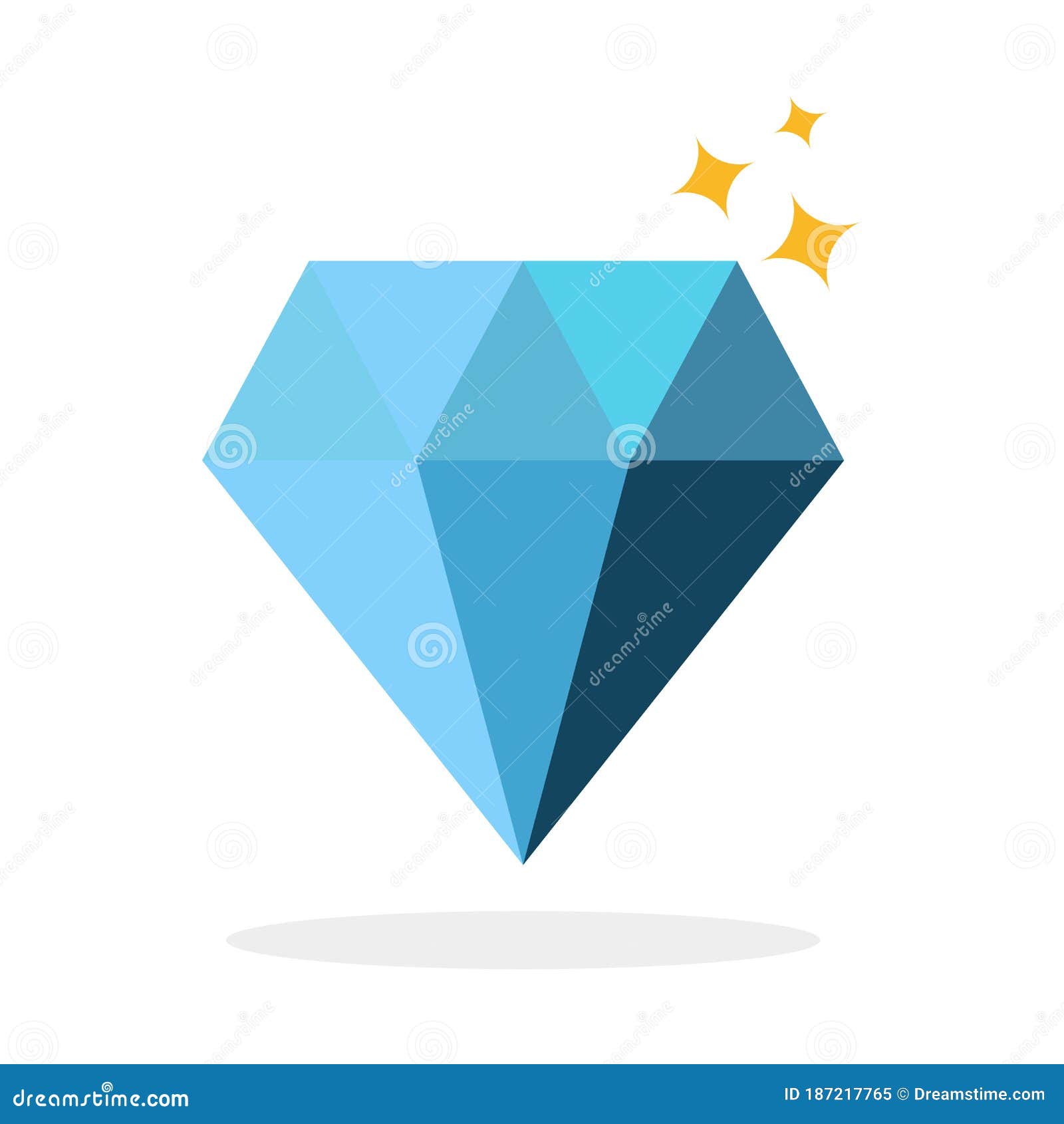 Diamond Icon, Blue Diamond Symbol, Jewelry, Vector, Illustration Stock ...