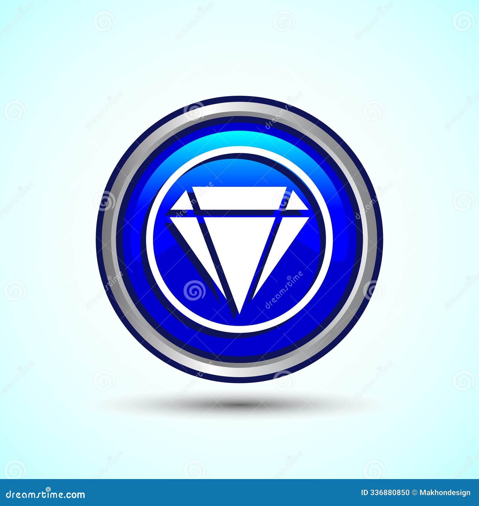Diamond Icon Button Design Illustration. Jewel and Gem Icon Stock ...