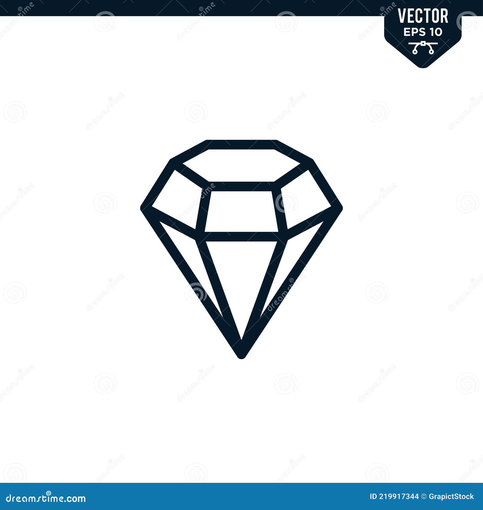 Diamond Icon Collection, Outlined Style Stock Vector - Illustration of ...