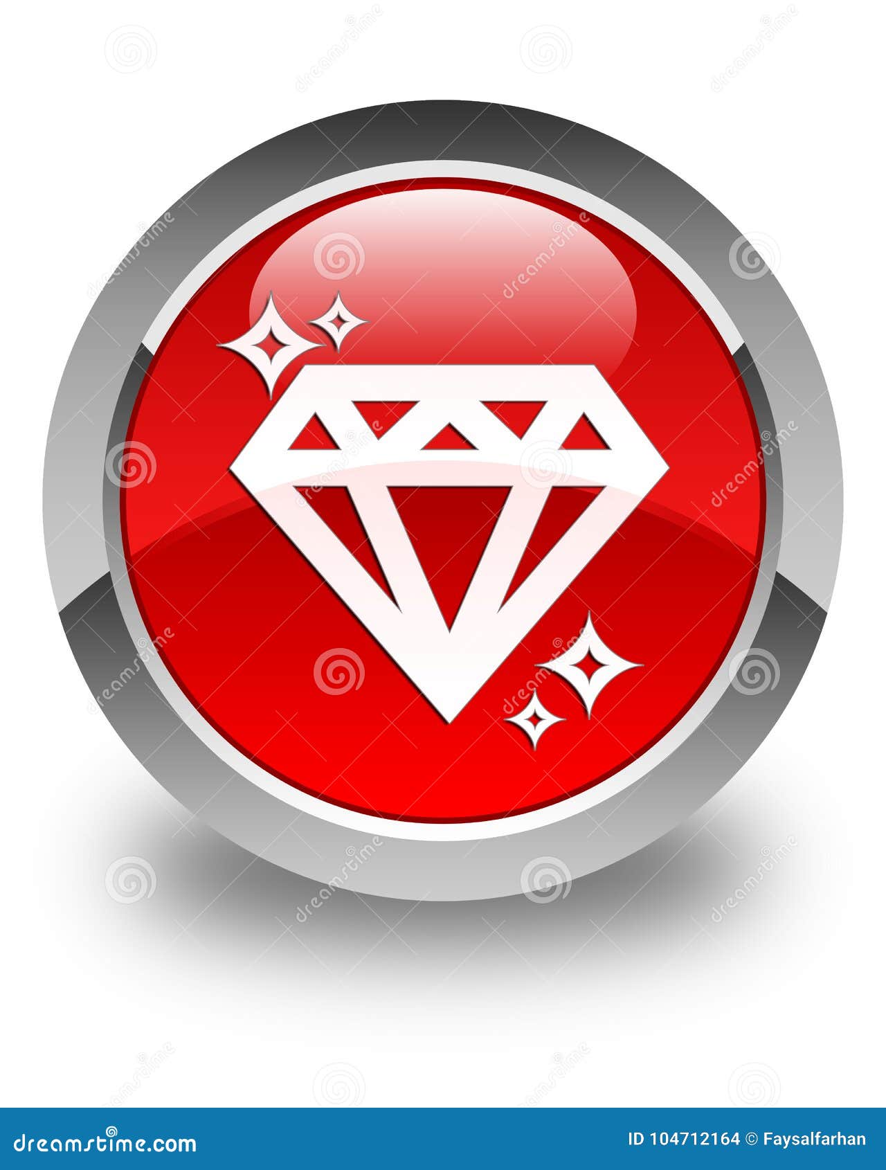 Diamond Icon Glossy Red Round Button Stock Illustration - Illustration ...