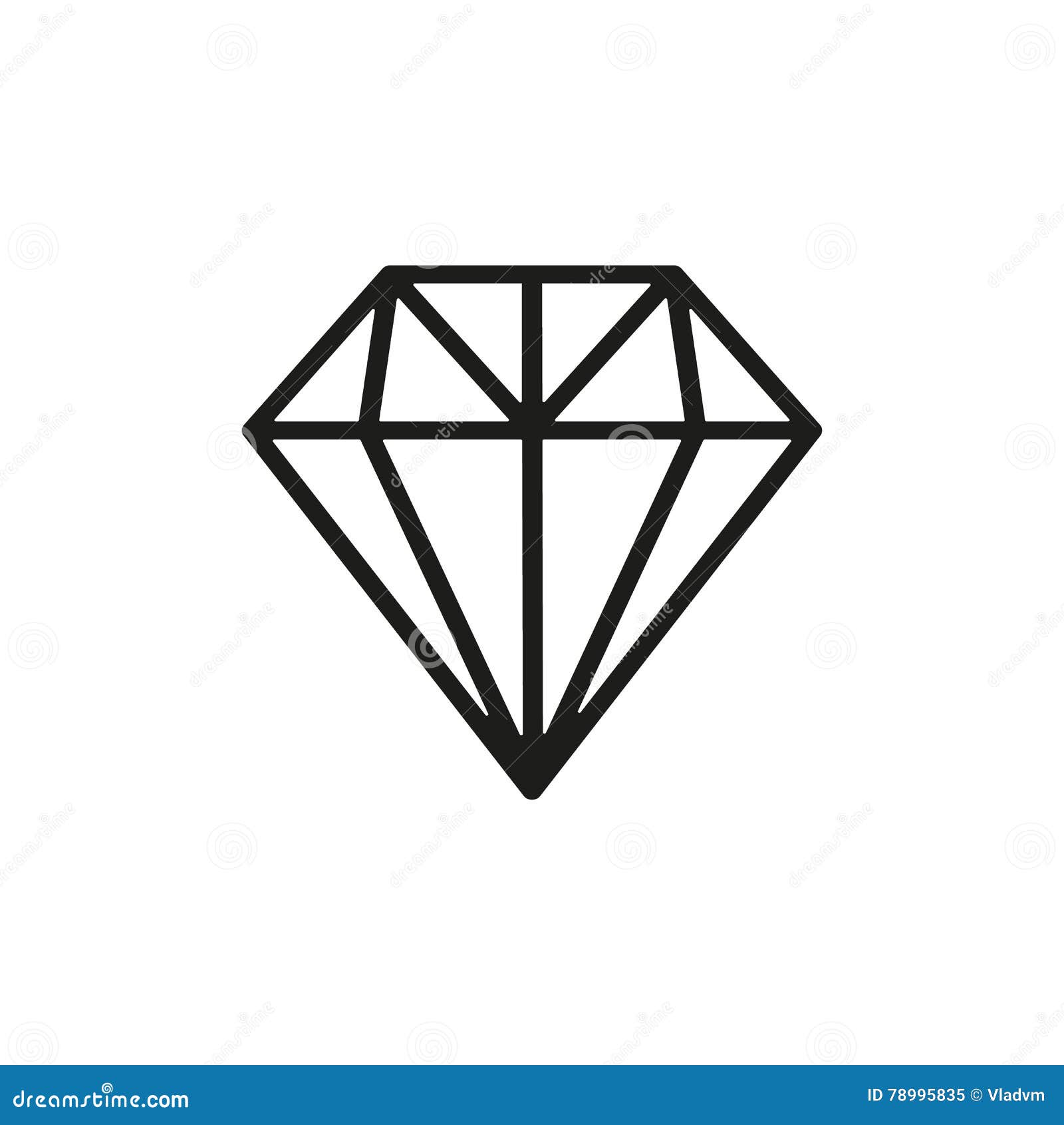 The Diamond Icon. Jewel Symbol Stock Vector - Illustration of stone ...