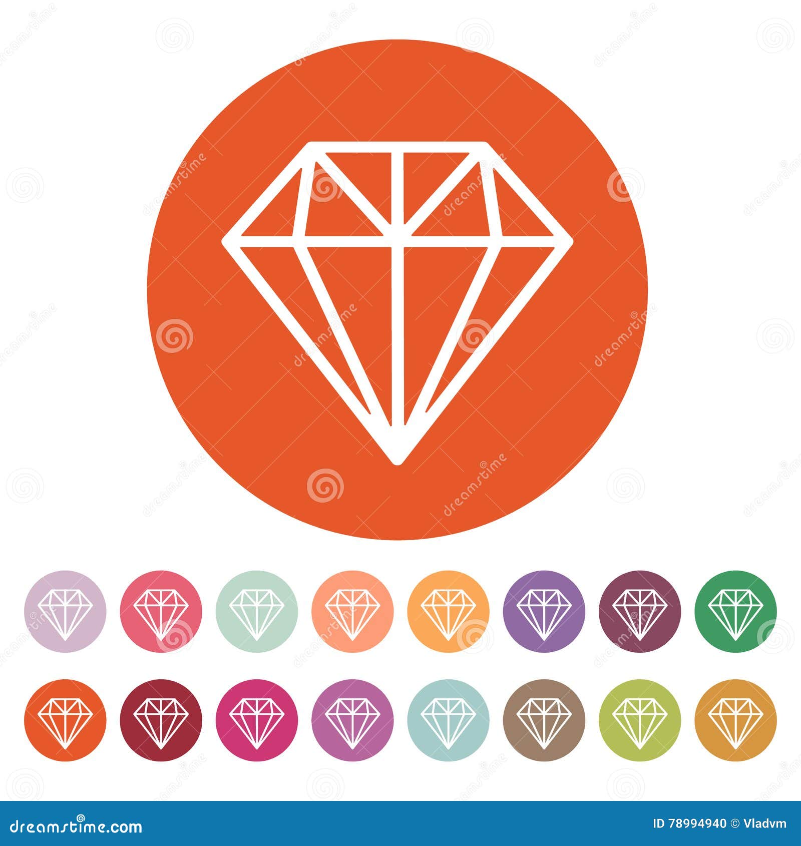 The Diamond Icon. Jewel Symbol Stock Vector - Illustration of jewel ...
