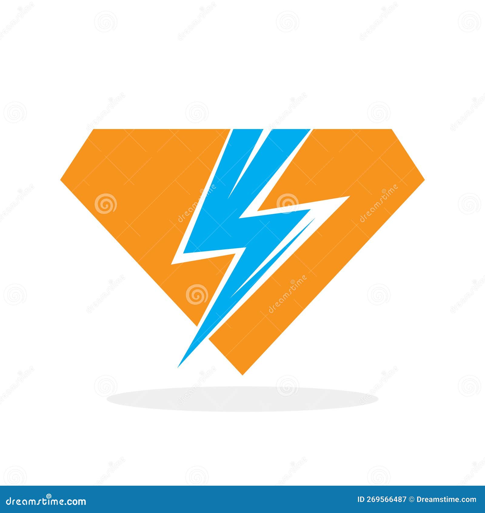 Diamond Icon with Lightning. Abstract Logo Design Stock Vector ...