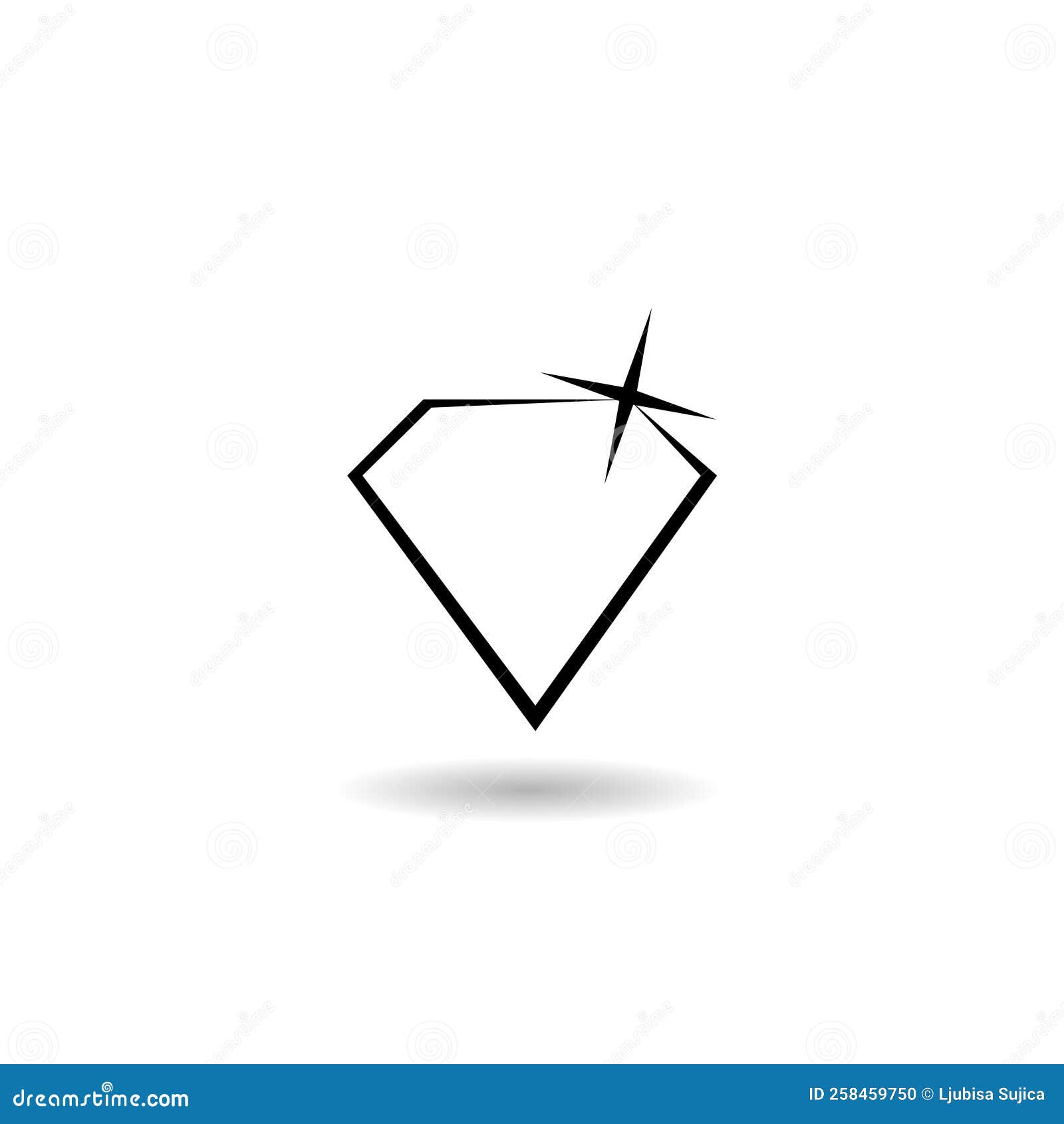 Diamond Icon Logo with Shadow Stock Vector - Illustration of quality ...