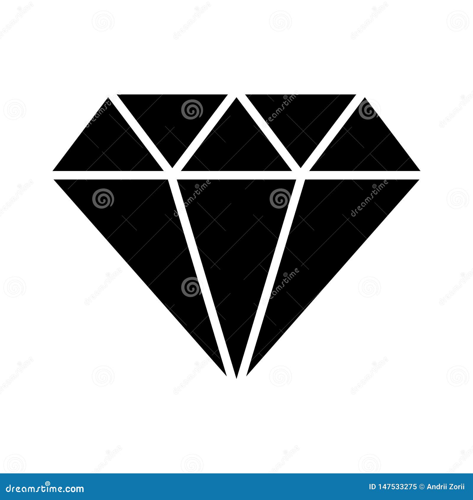 Diamond Icon and Diamond Outline Icon . Gemstone Symbol, Logo ...