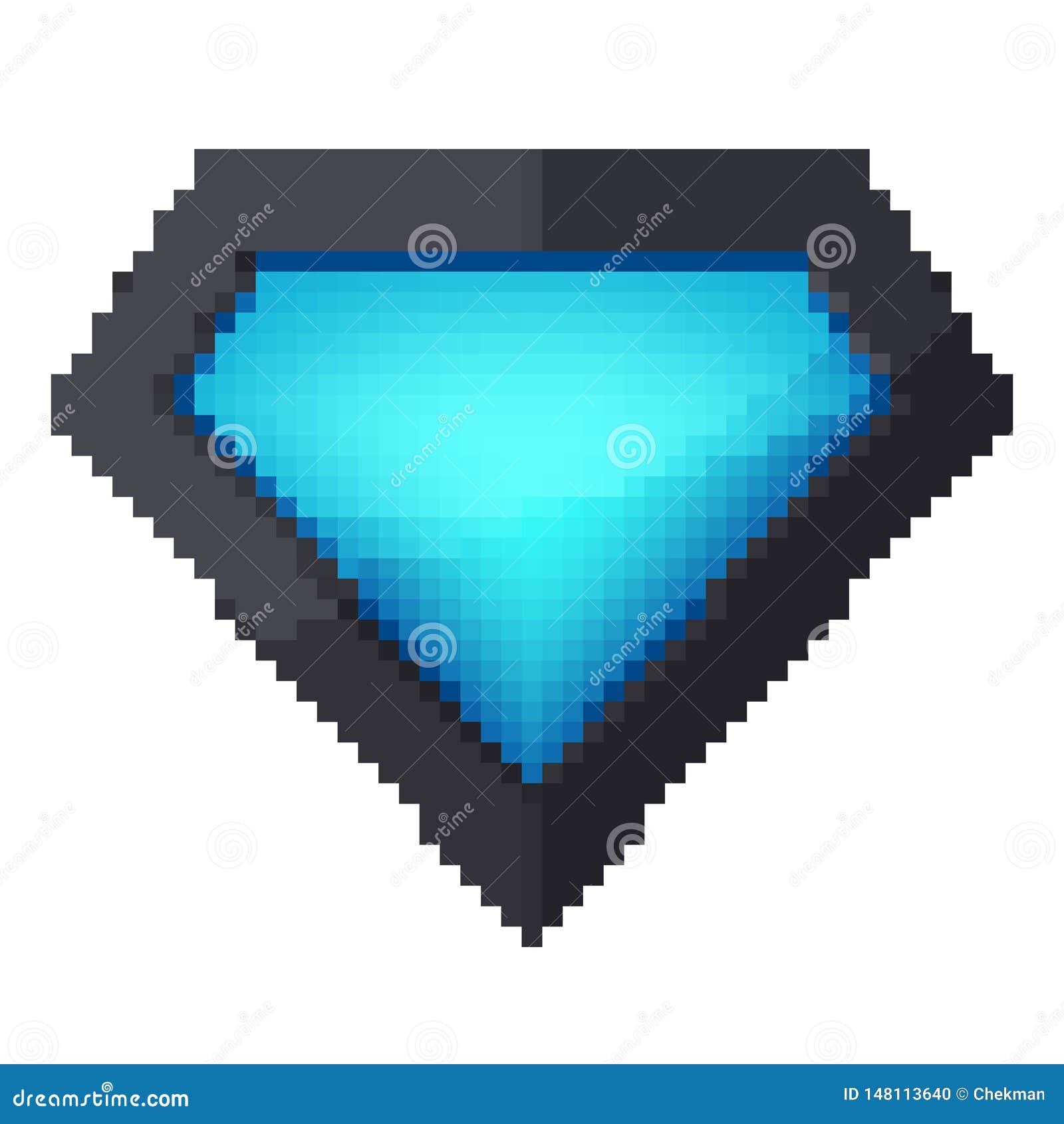 Diamond Icon in Pixel Art Design. Vector Illustration Stock ...