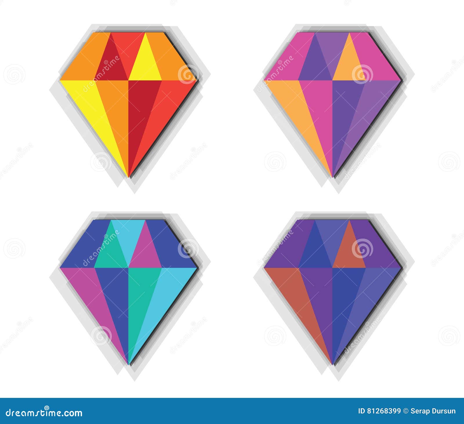 Diamond Icon Set stock vector. Illustration of jewelry - 81268399