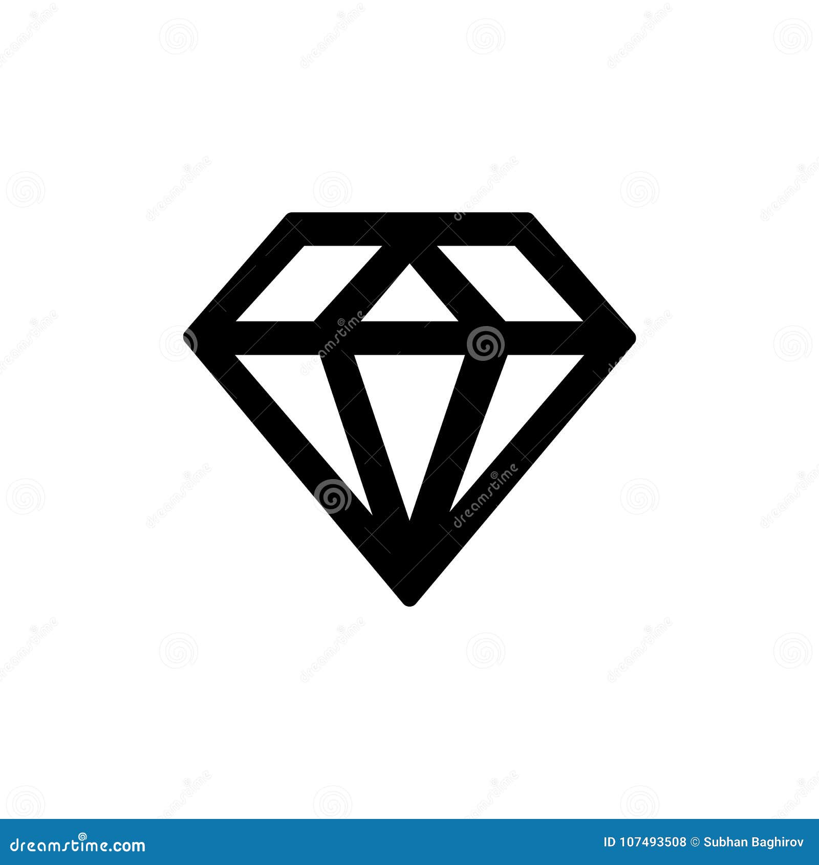 Diamond Icon for Simple Flat Style Ui Design Stock Vector ...