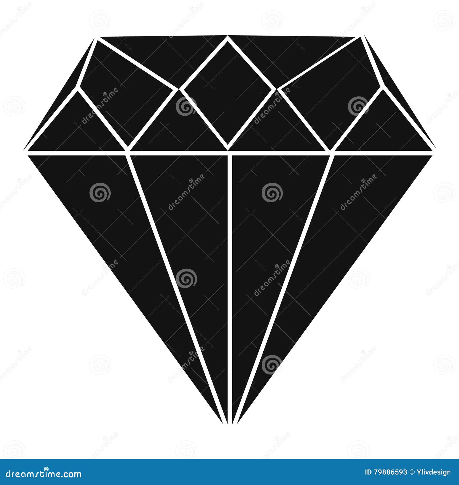 Diamond icon, simple style stock vector. Illustration of gift - 79886593