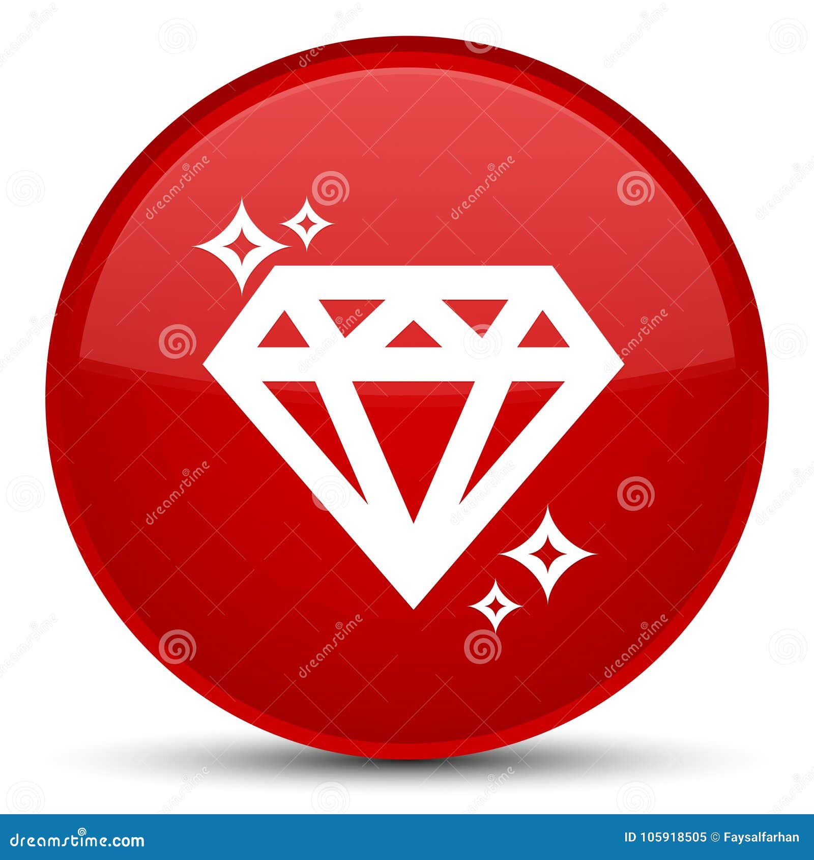 Diamond Icon Special Red Round Button Stock Illustration - Illustration ...