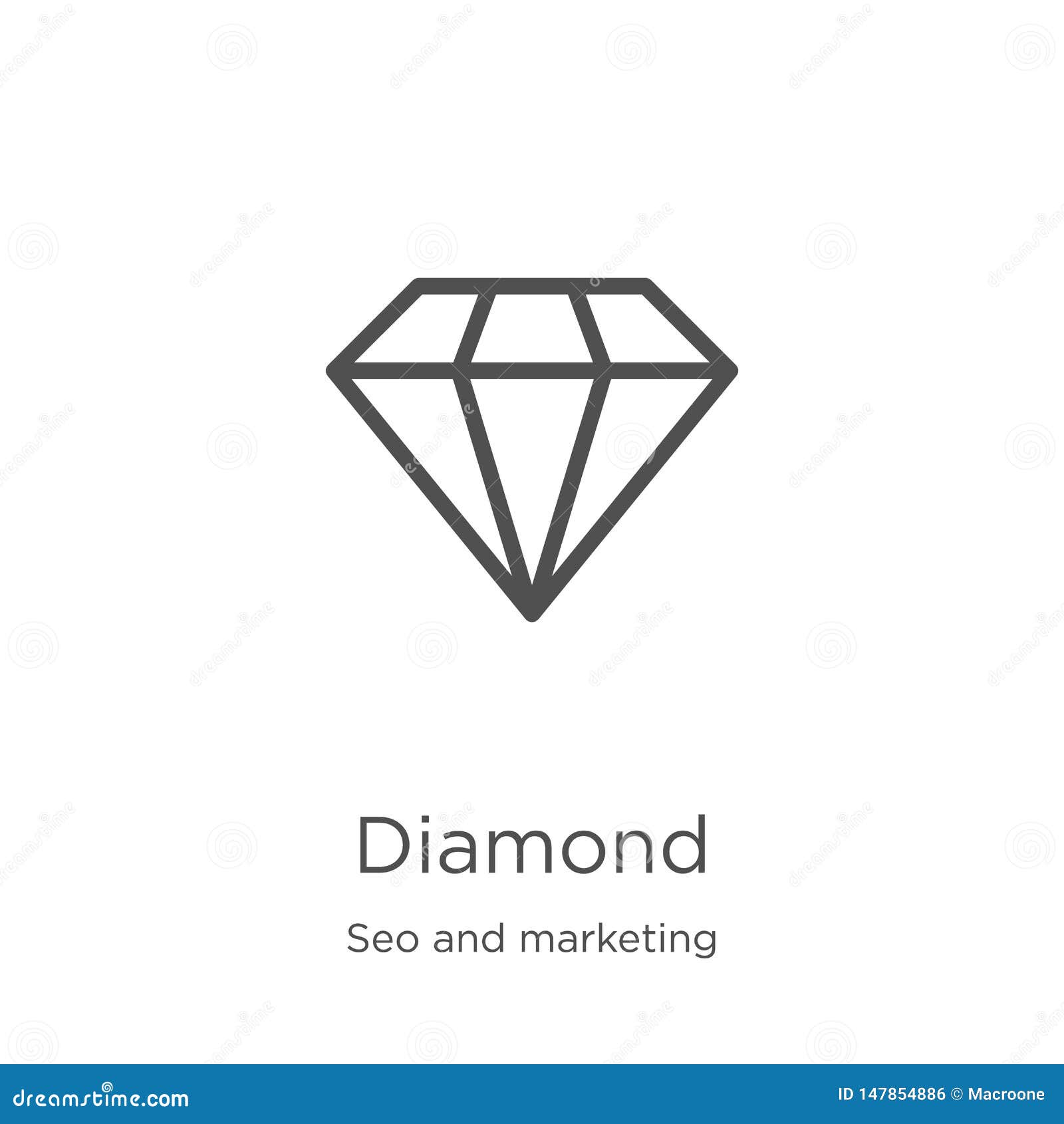 Diamond Icon Vector from Seo and Marketing Collection. Thin Line ...