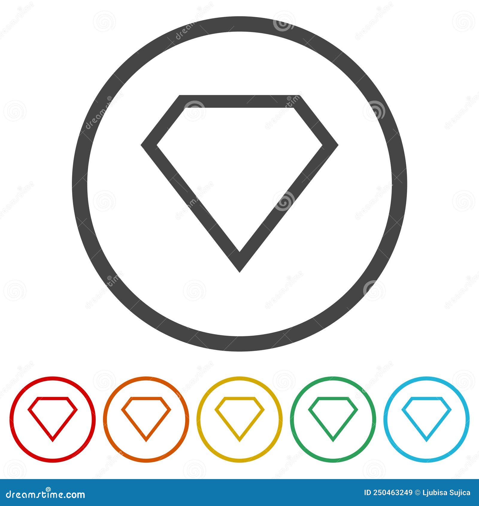 Diamond Icons in Color Circle Buttons Stock Vector - Illustration of ...