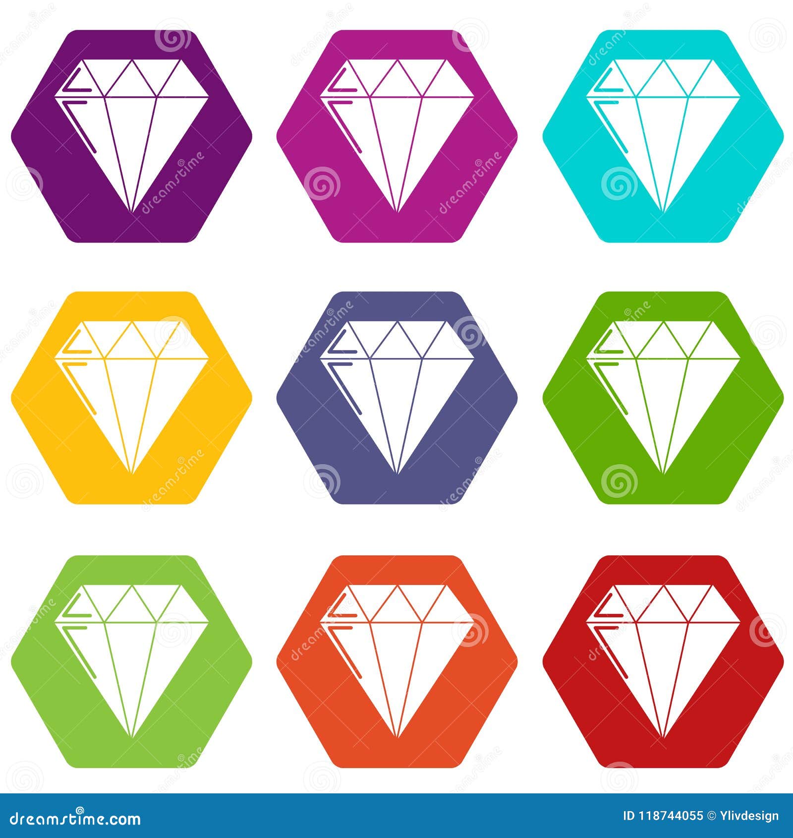 Diamond icons set 9 vector stock vector. Illustration of pictogram ...