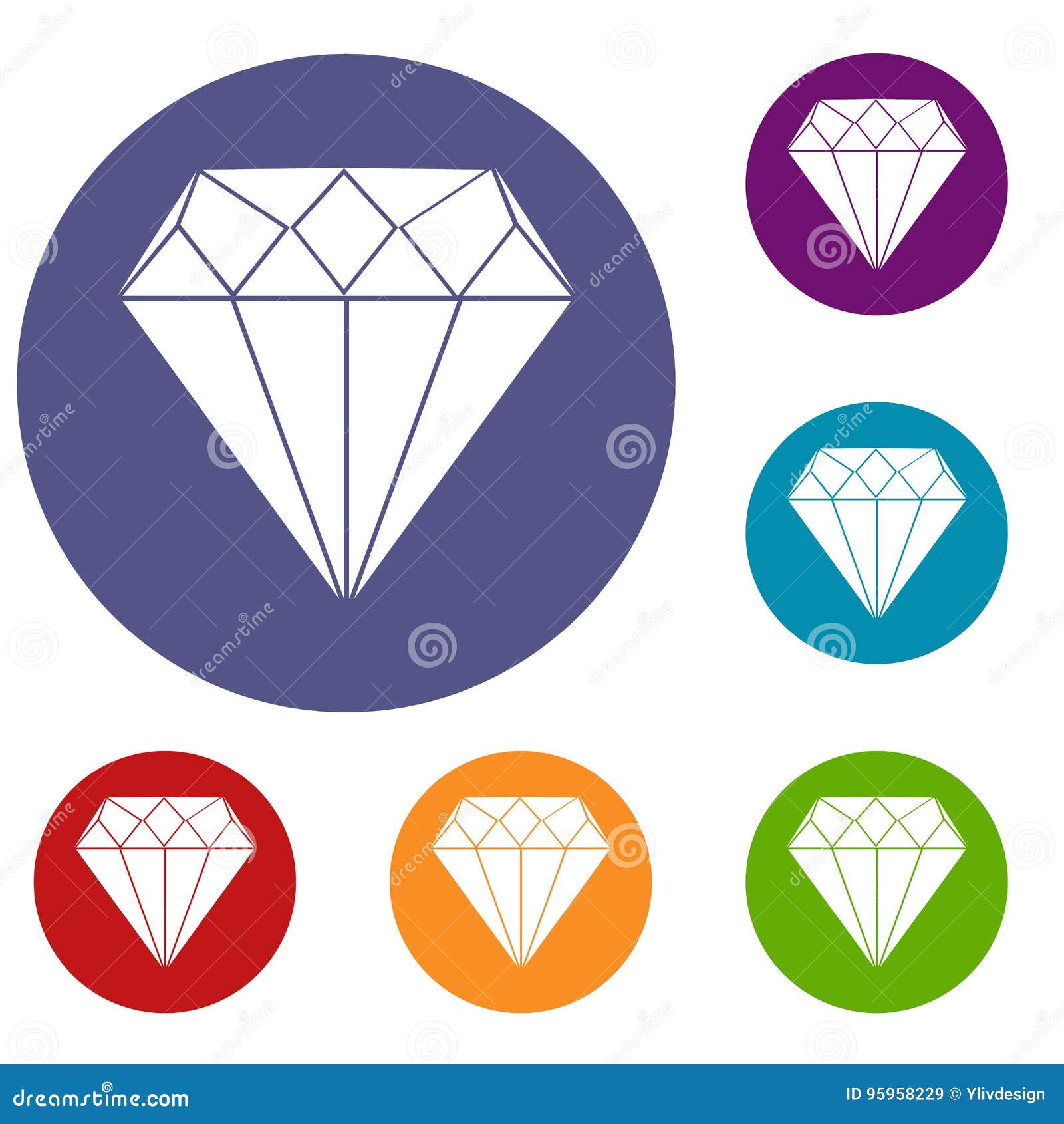 Diamond icons set stock vector. Illustration of rich - 95958229