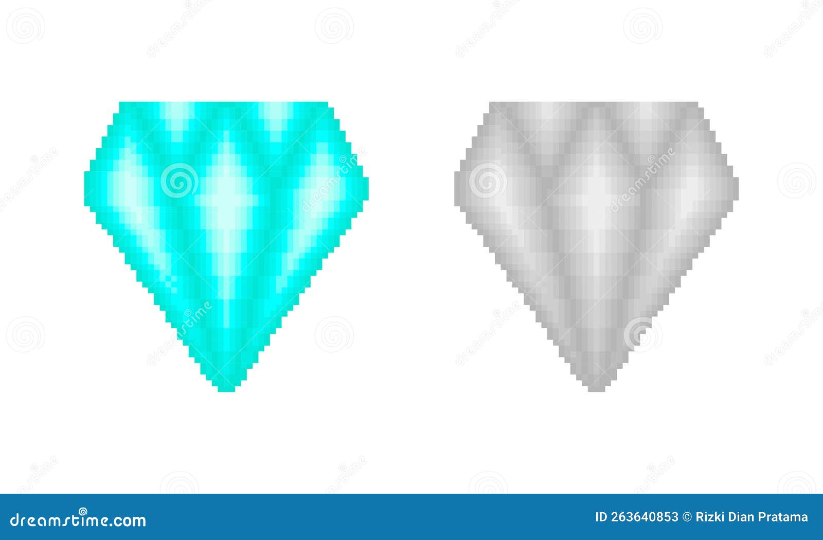 Diamond Illustration in Pixel Style Stock Vector - Illustration of logo ...