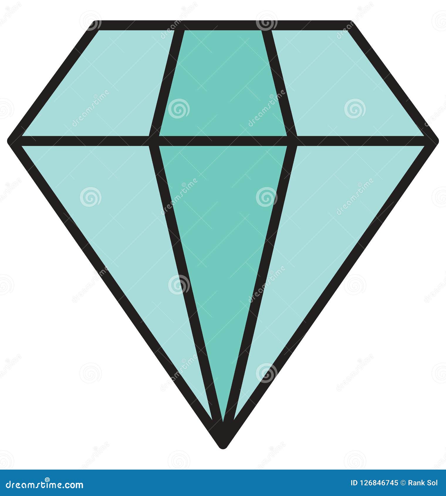 Diamond Isolated Vector with Line and Fill Icon Stock Vector ...