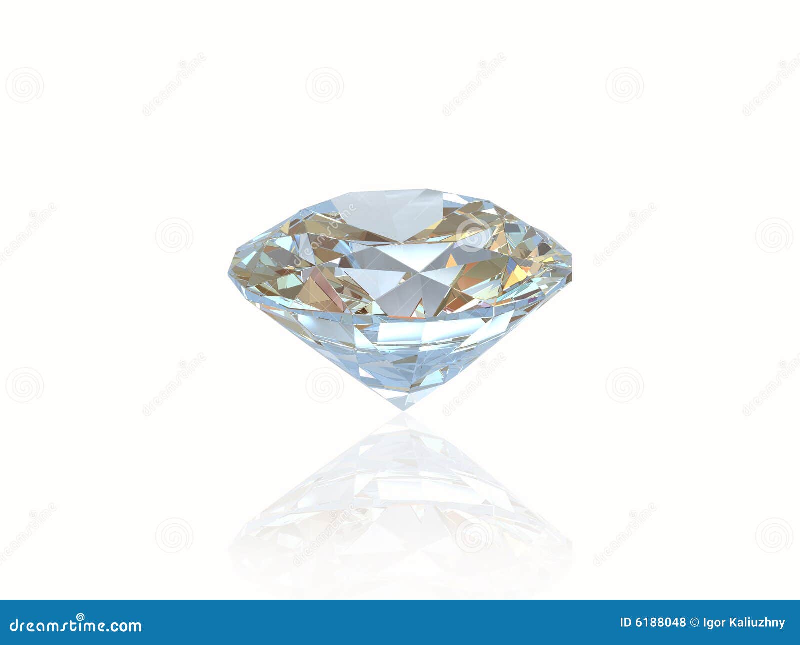 Diamond Isolated on White Back. Front View. Stock Illustration ...