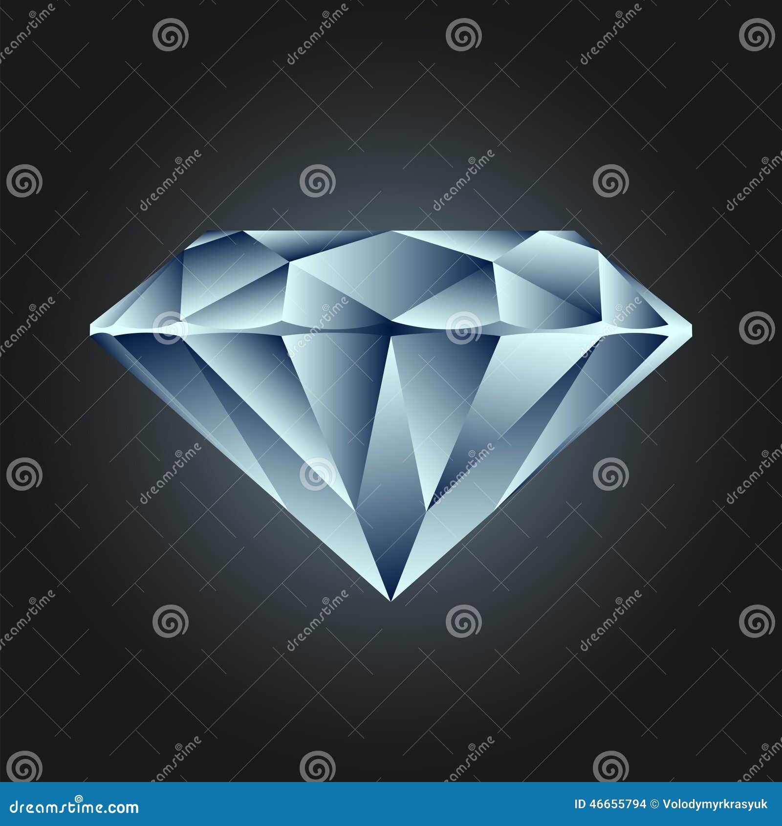 Diamond Jewel Isolated. Beautiful Shape Emerald Image With Reflective ...