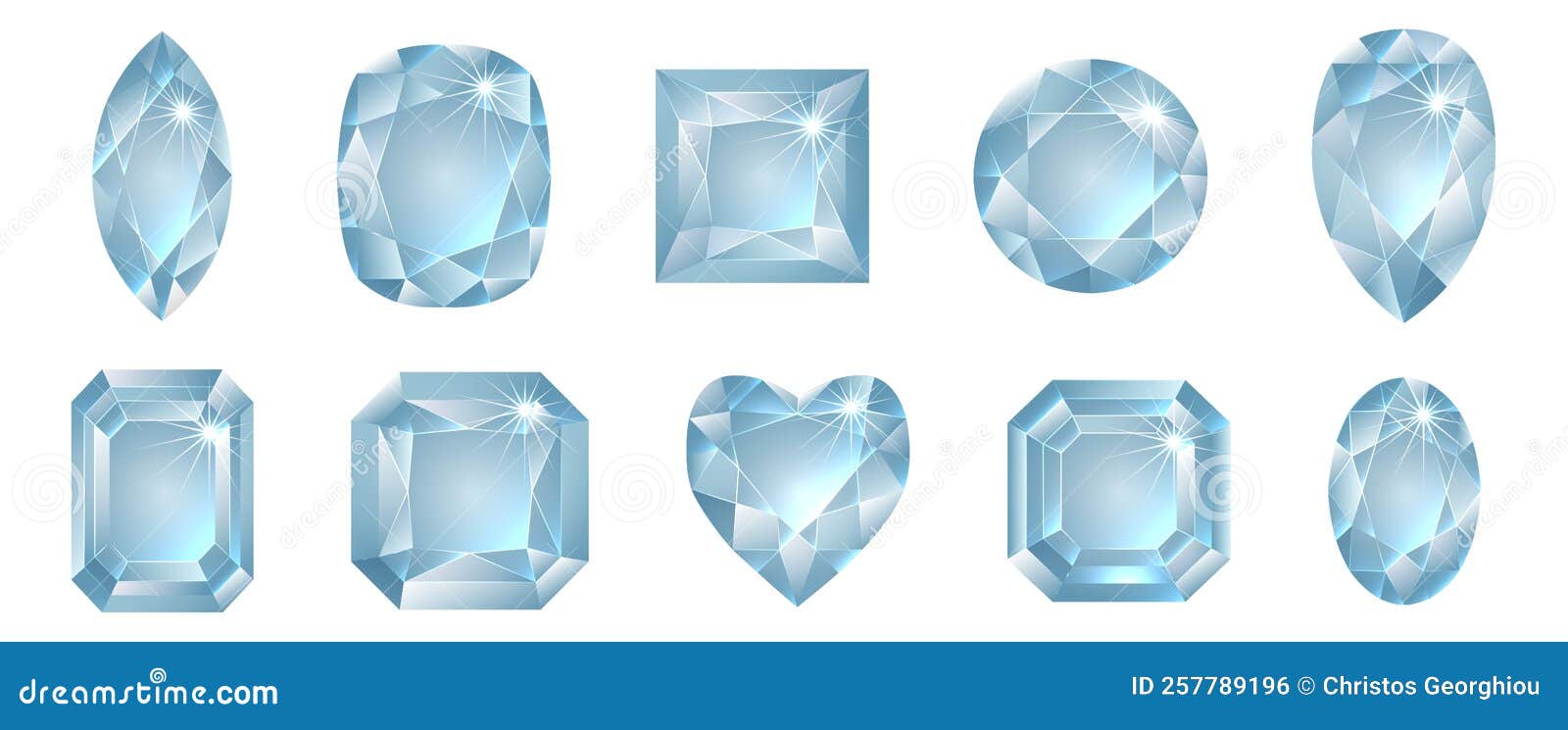 Diamond Jewellery Stone Gemstone Cuts Shapes Stock Vector ...