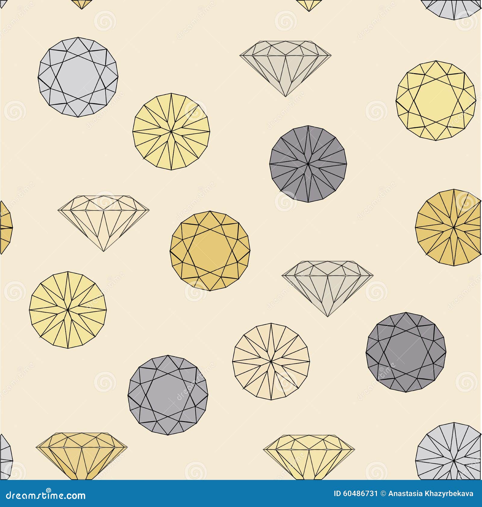 Diamond Jewelry Seamless Pattern Stock Vector - Illustration of bangle ...