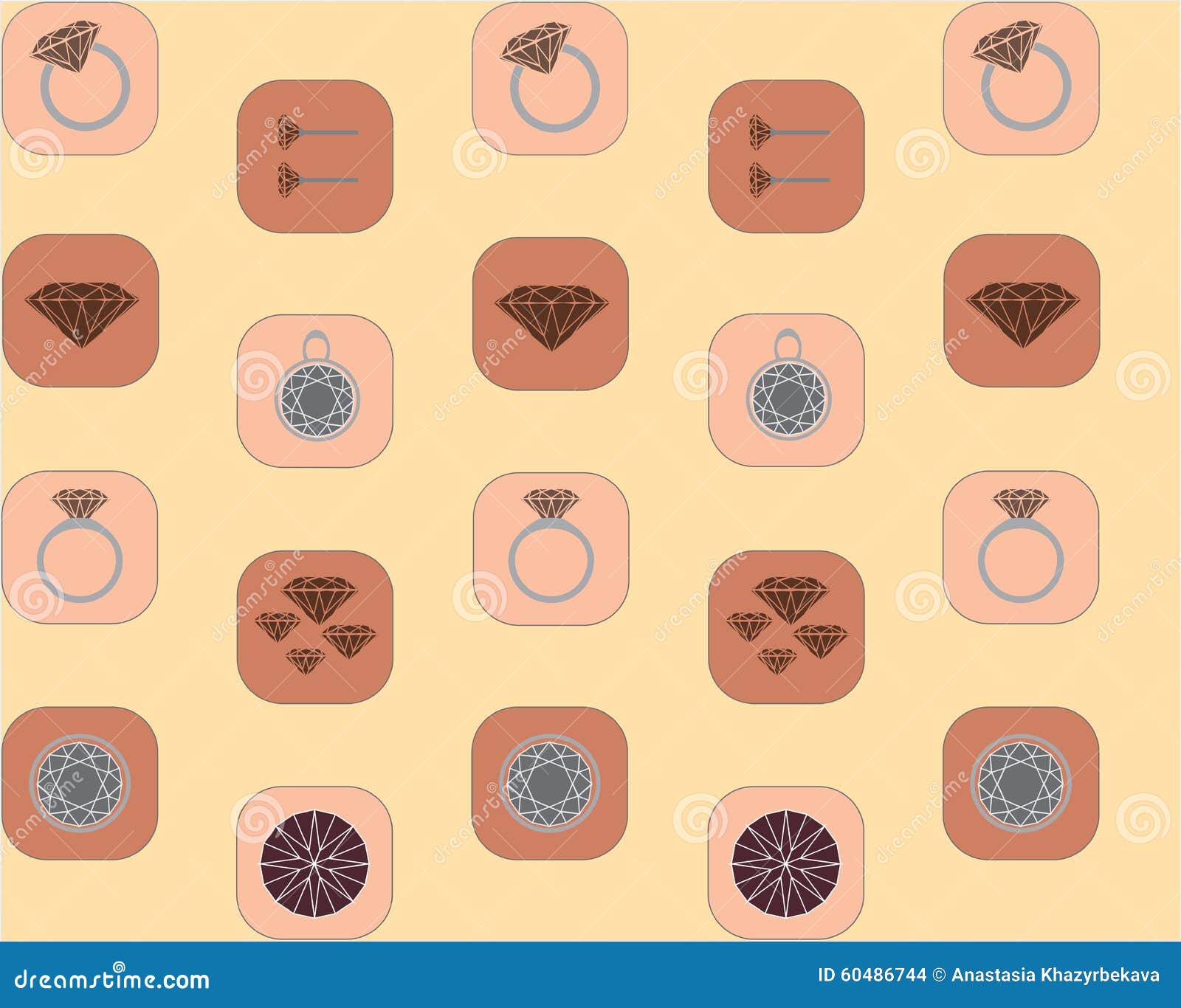 Diamond Jewelry Seamless Pattern Stock Vector - Illustration of ...