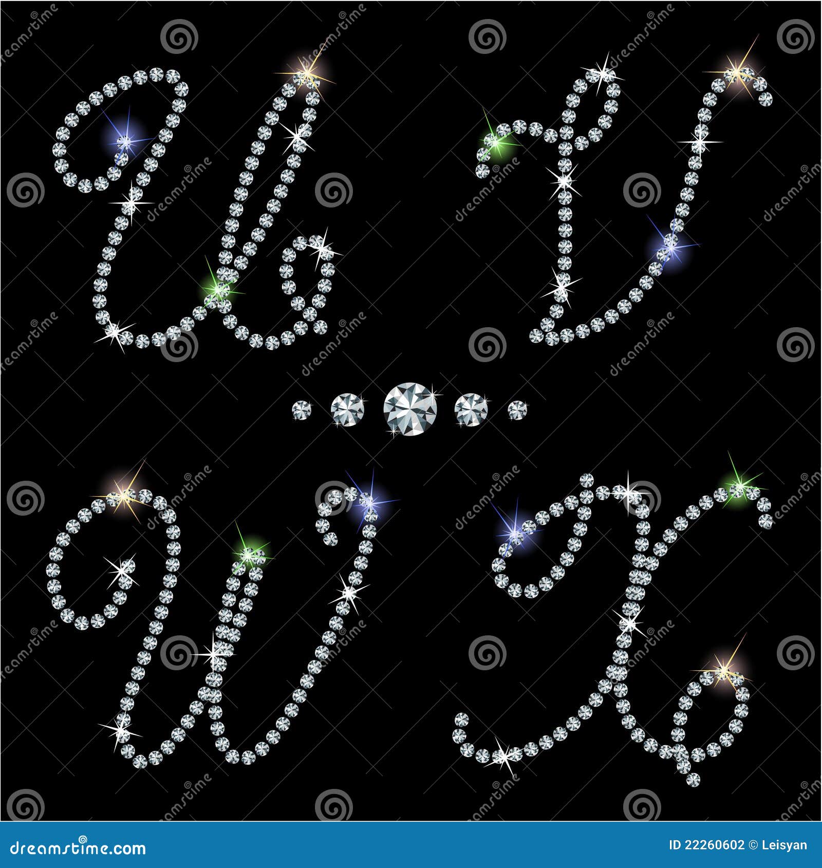 Diamond letters stock illustration. Illustration of calligraphic - 22260602