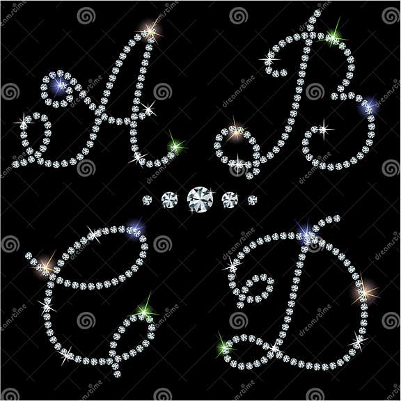 Diamond letters stock illustration. Illustration of calligraphy - 22260638