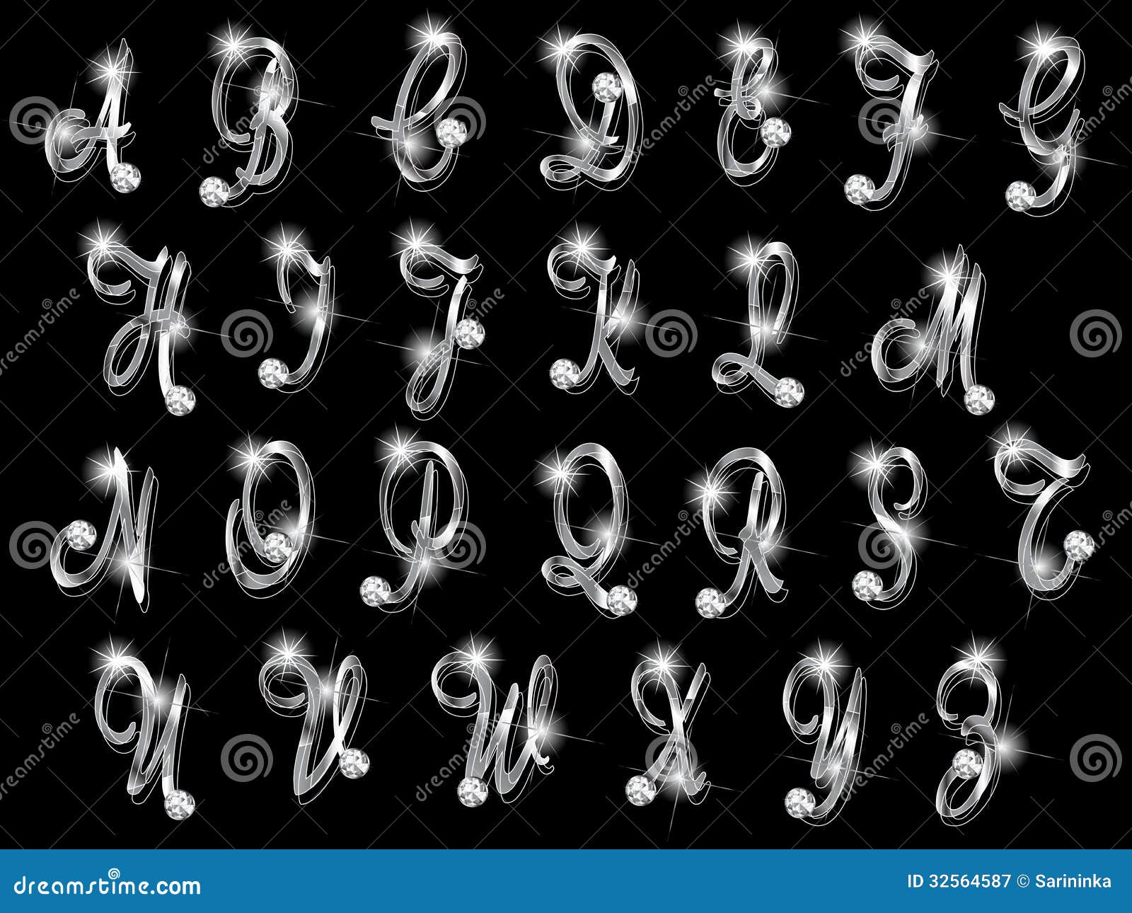 Diamond letters stock vector. Illustration of design - 32564587