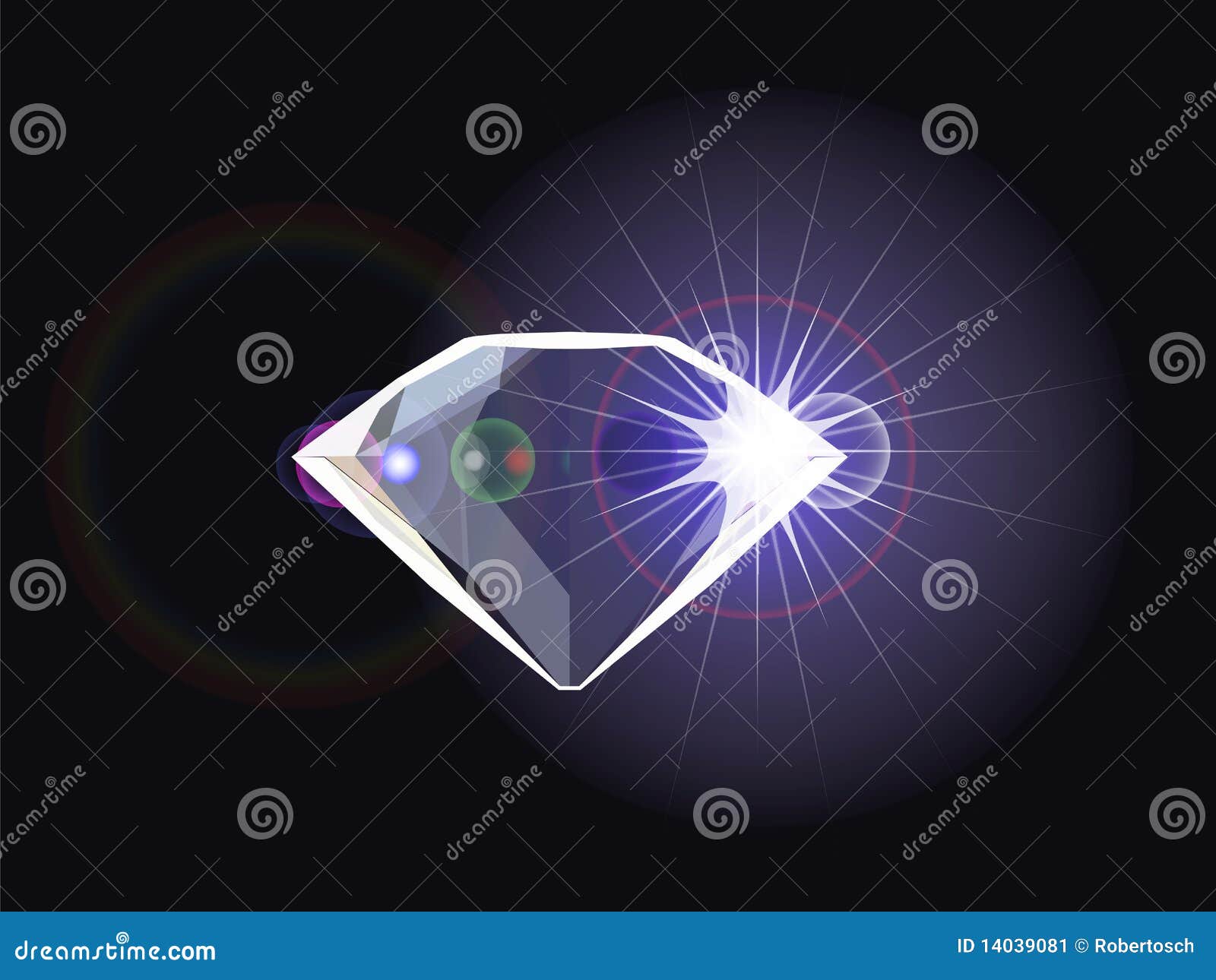 Diamond with Light Reflection Stock Vector - Illustration of ...