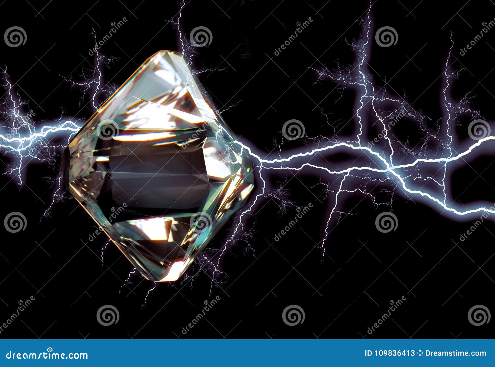 Diamond in Lightning stock illustration. Illustration of reflection ...