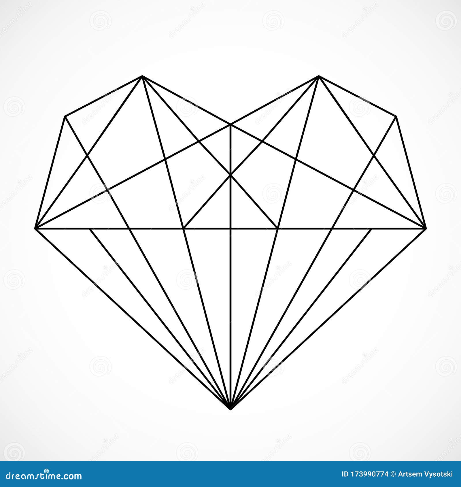 Diamond Line Art Geometry Logo Icon Vector Stock Illustration ...