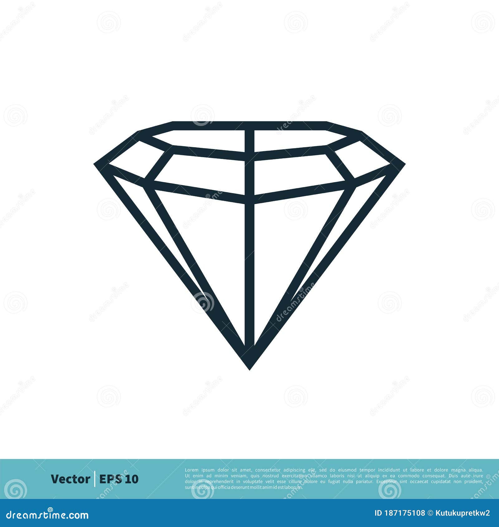 Diamond Line Art Icon Vector Logo Template Illustration Design. Vector ...